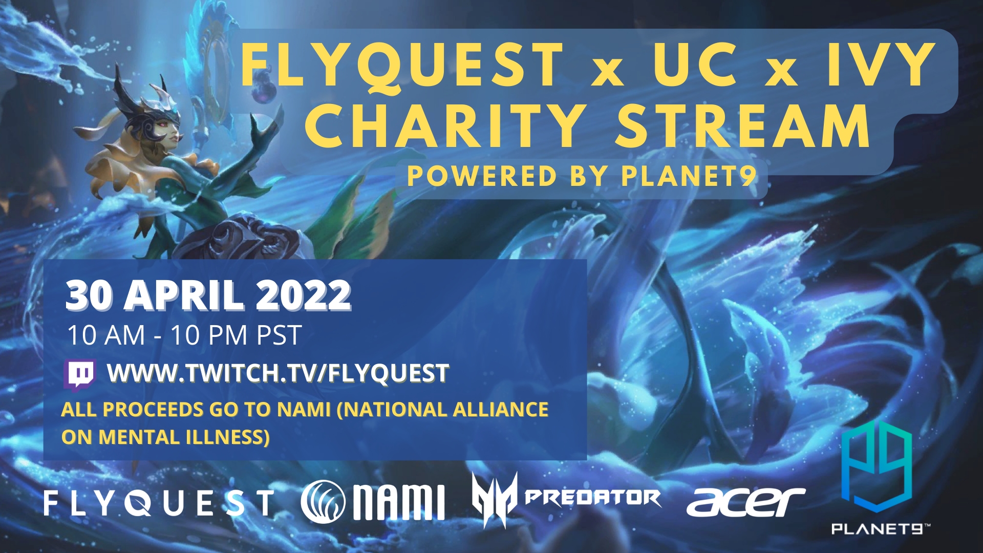 FlyQuest x UC x Ivy Charity Stream Powered By PLANET9 Announced | PLANET9